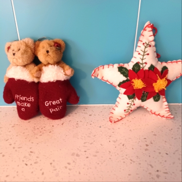 Hallmark | Holiday | Set Of 2 Xmas Ornamentsstocking Bears Felt ...